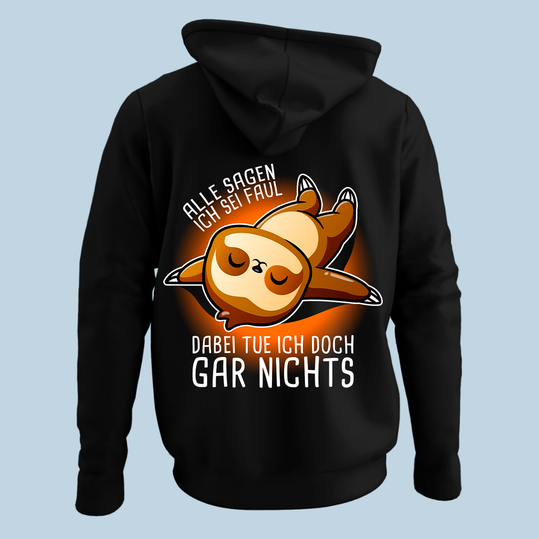 Ich sei faul Faultier - Hoodie Unisex Rückendruck