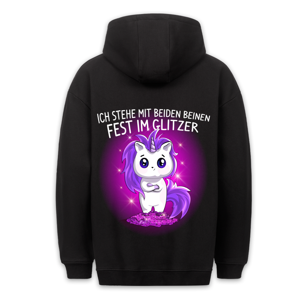 Glitzer Unicorn - Hoodie Unisex Rückendruck